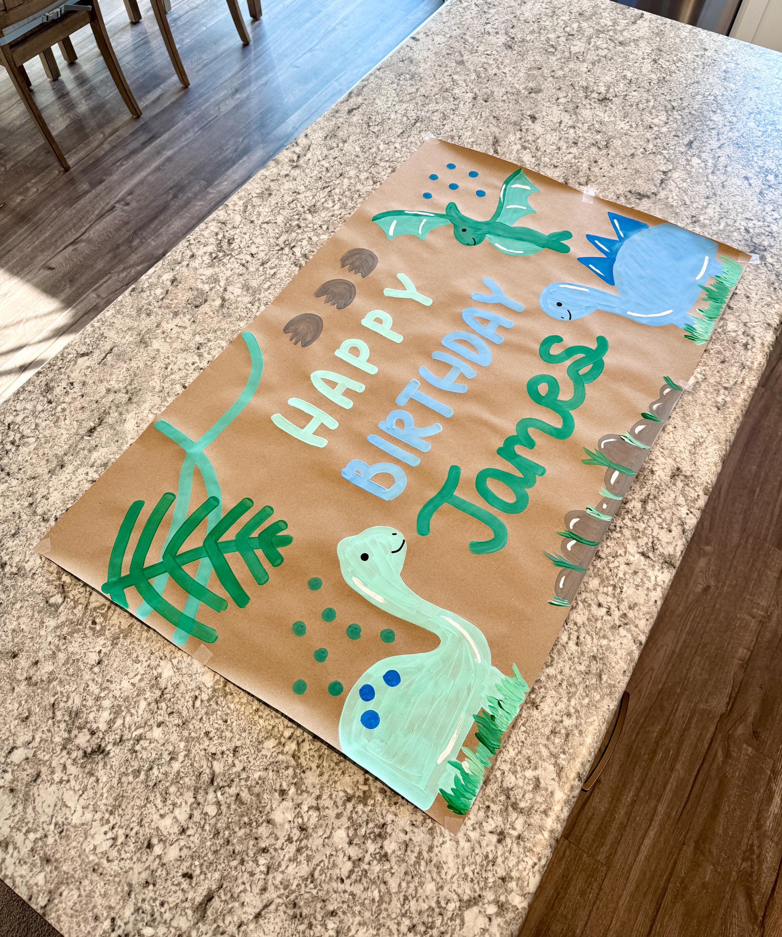 Hand Painted Dinosaur Birthday Banner - Etsy