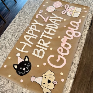 Hand Painted Dog Puppy Birthday Banner - Etsy