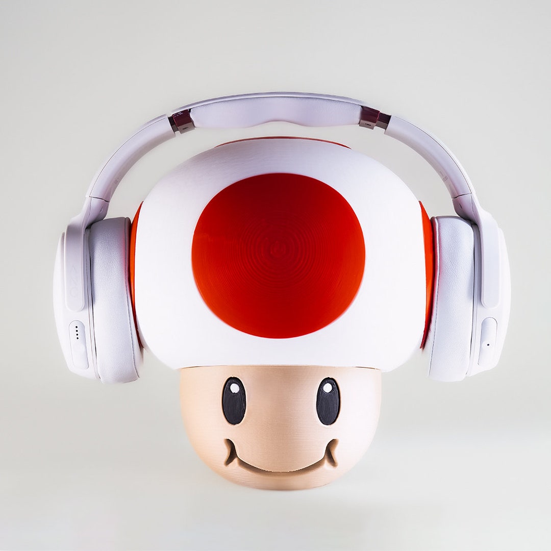 Super Mario Toad Mushroom Kawaii Gaming Setup Cute Room Decor Headphone ...