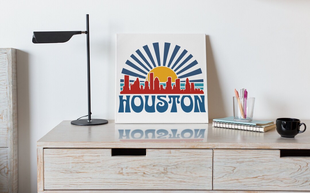 Retro Houston Digital Art Houston Art Print H-town Wall - Etsy