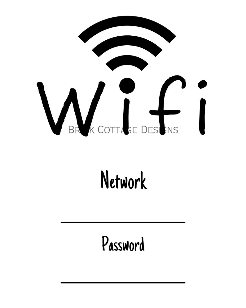 Wifi Password Sign PDF | Wifi Sign | Wifi Password Printable | Wifi ...