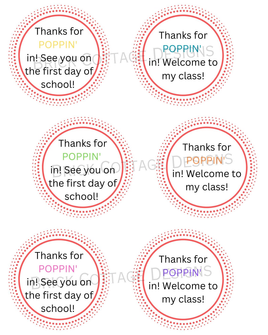 Thanks for POPPIN in Printable| Teacher Treat| Meet the Teacher Treat ...