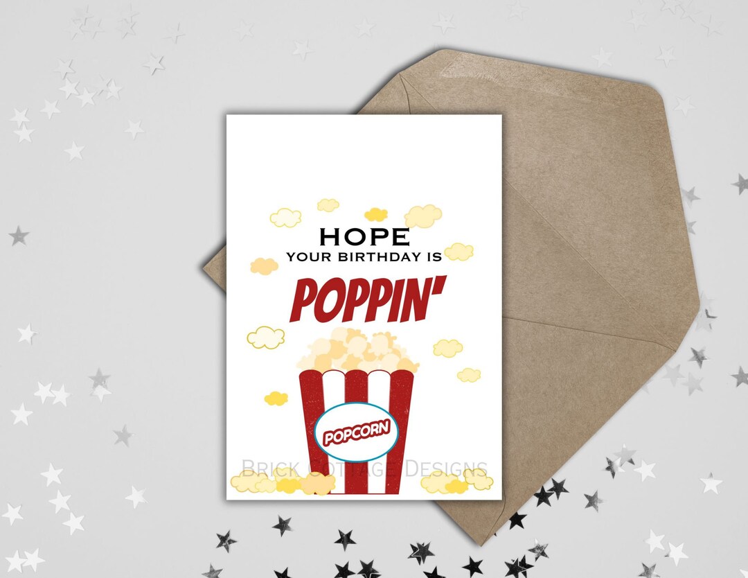 Hope Your Birthday is Poppin| Happy Birthday| Birthday Card| Corny ...