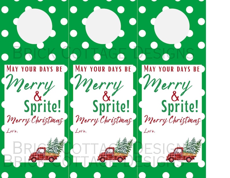 Merry and Sprite| Sprite Gift Tag| Sprite Treat Tag| Merry Christmas ...