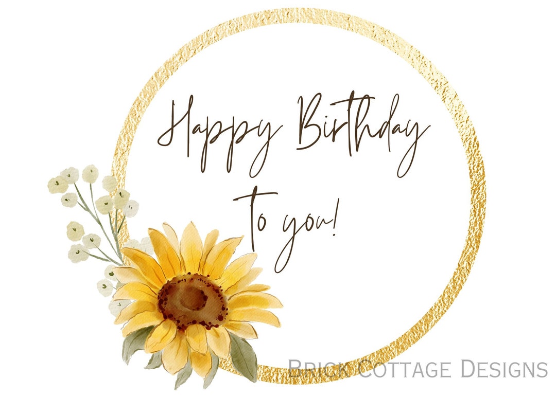 Sunflower Birthday Card: Printable Gift (digital Download) - Etsy