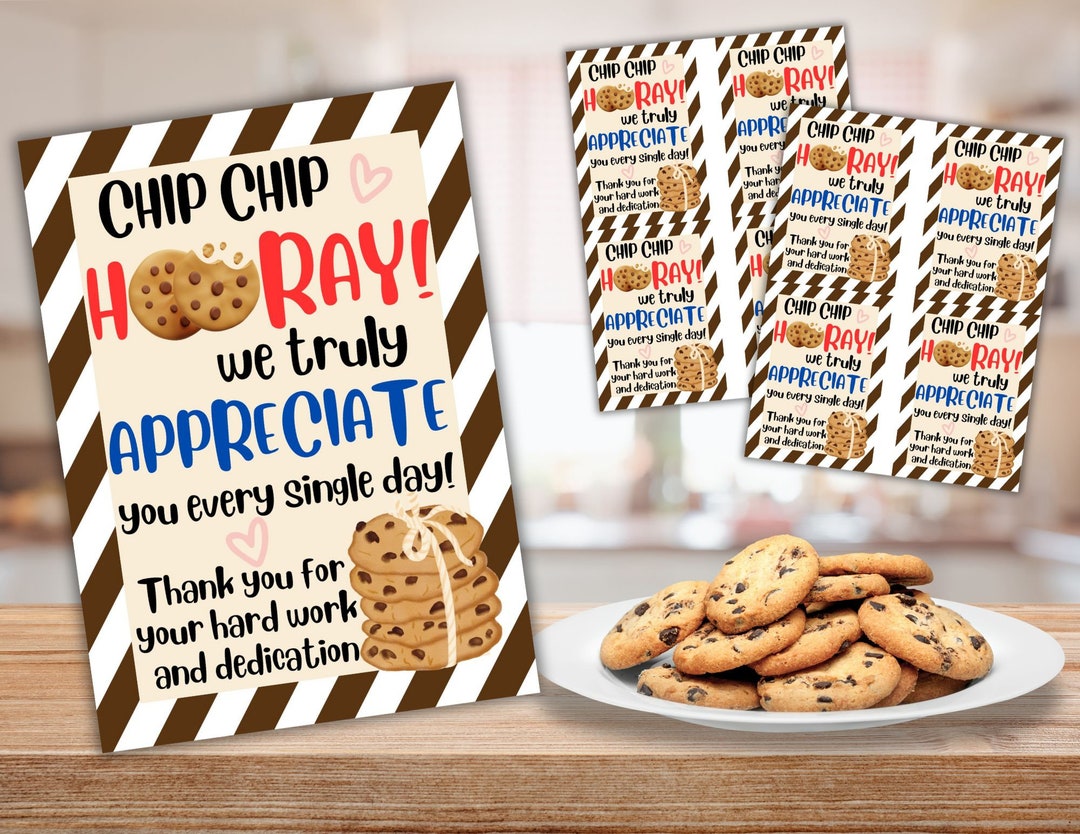 Chip Chip Hooray Printable| We Appreciate You| Thank You Card| Cookie ...