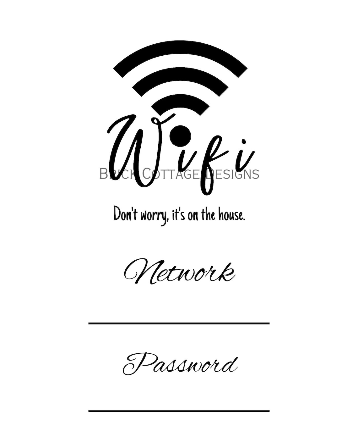 Wifi Password Sign PDF | Wifi Sign | Wifi Password Printable | Wifi ...