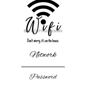 Wifi Password Sign PDF | Wifi Sign | Wifi Password Printable | Wifi ...