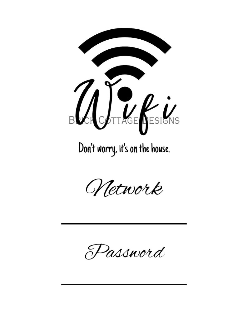 Wifi Password Sign PDF | Wifi Sign | Wifi Password Printable | Wifi ...