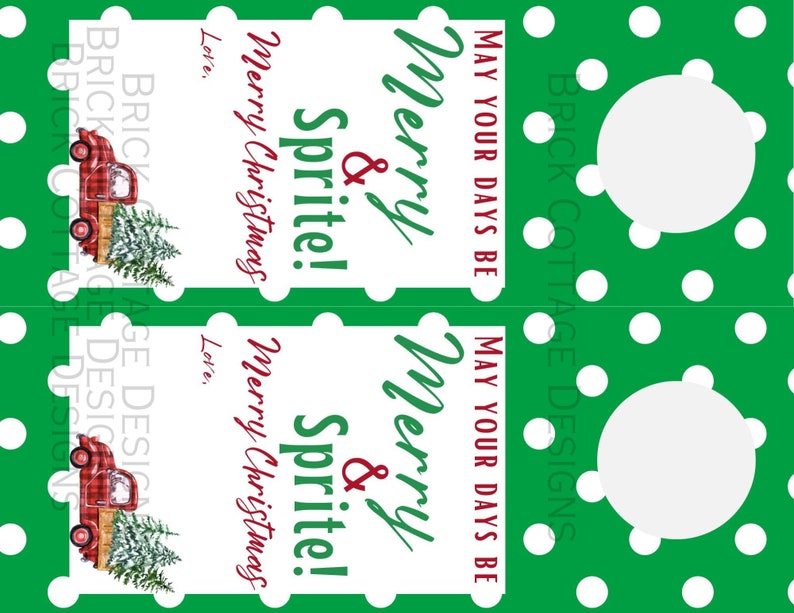 Merry and Sprite| Sprite Gift Tag| Sprite Treat Tag| Merry Christmas ...