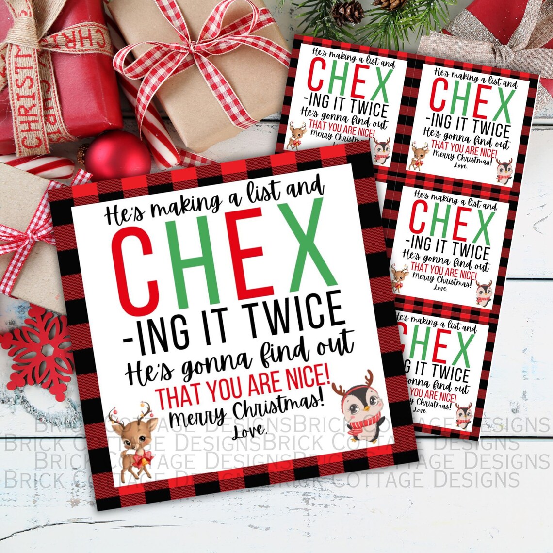 Chexing It Twice Christmas Treat Tag: Neighbor/friend Gift (digital ...
