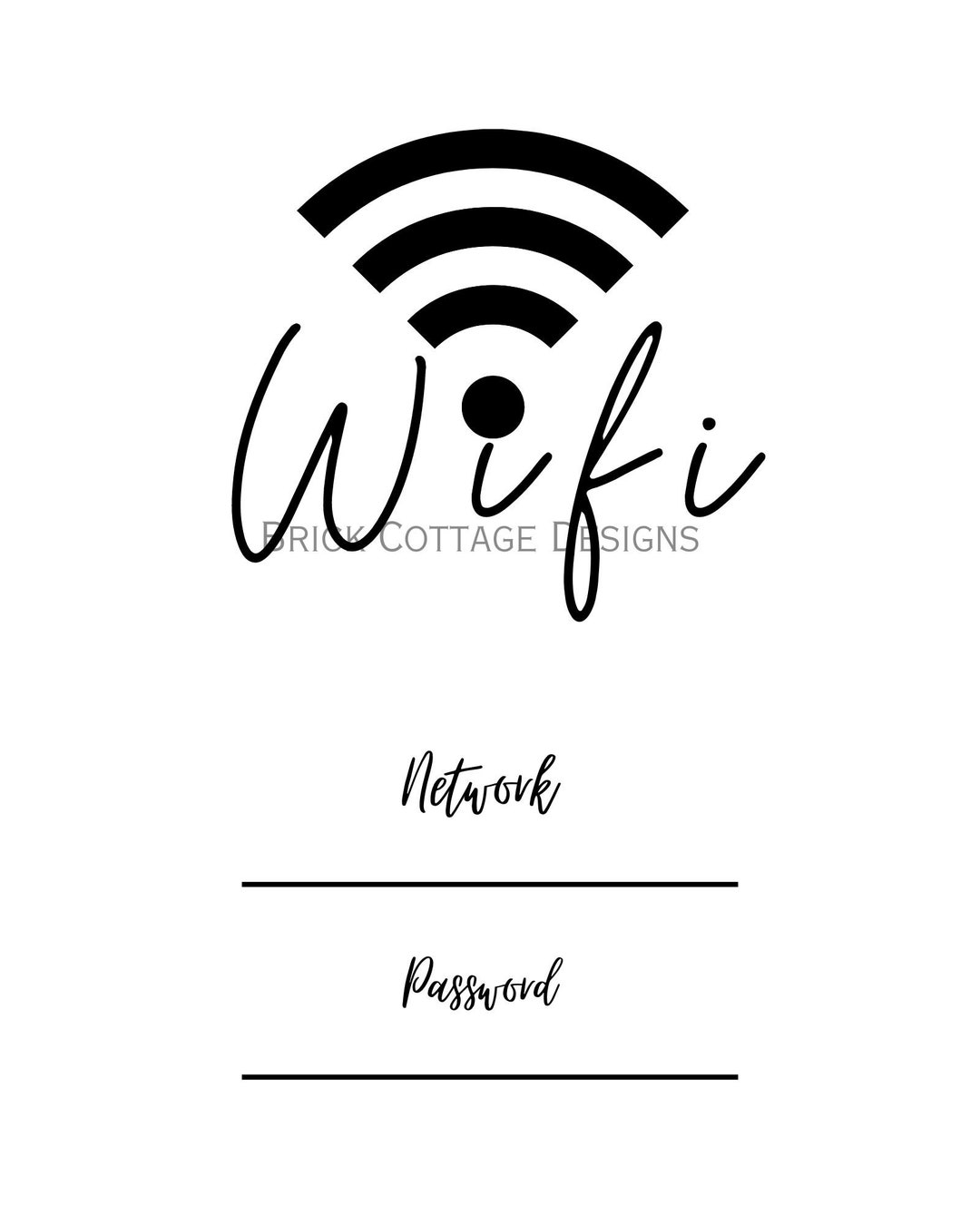 Wifi Password Sign PDF | Wifi Sign | Wifi Password Printable | Wifi ...