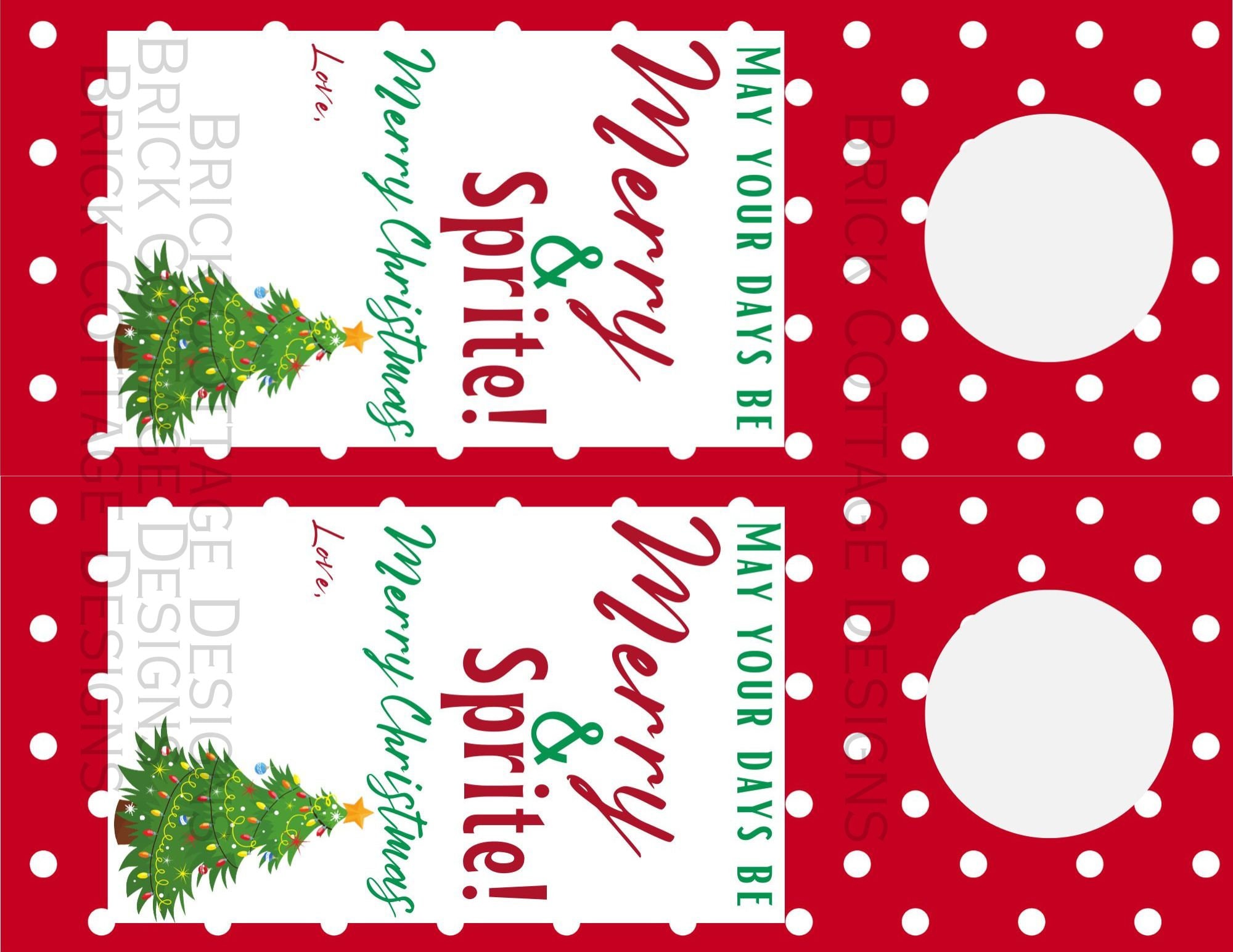Merry and Sprite| Sprite Gift Tag| Sprite Treat Tag| Merry Christmas ...