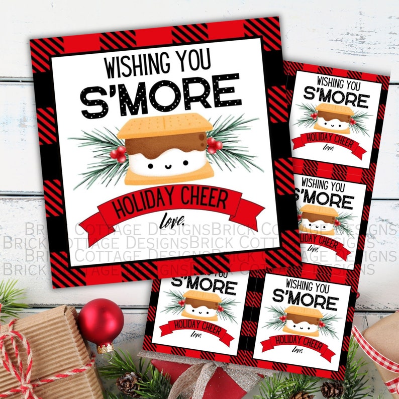 Smore Holiday Cheer| Smore Gift Tag| Smore Treat Tag| Holiday Cheer ...