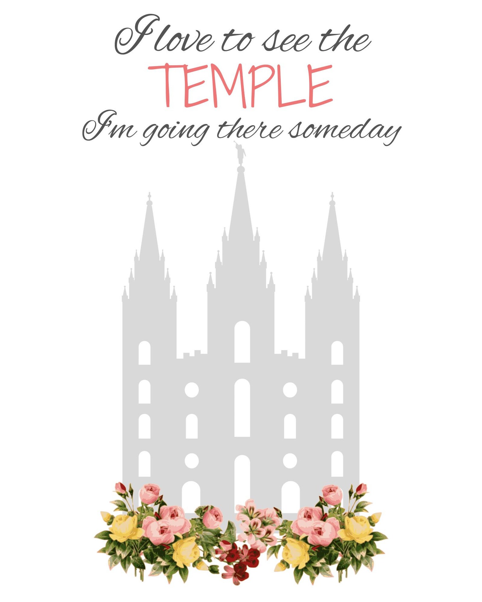 LDS Temple Print: 'I Love to See the Temple' Wall Art (digital Download ...