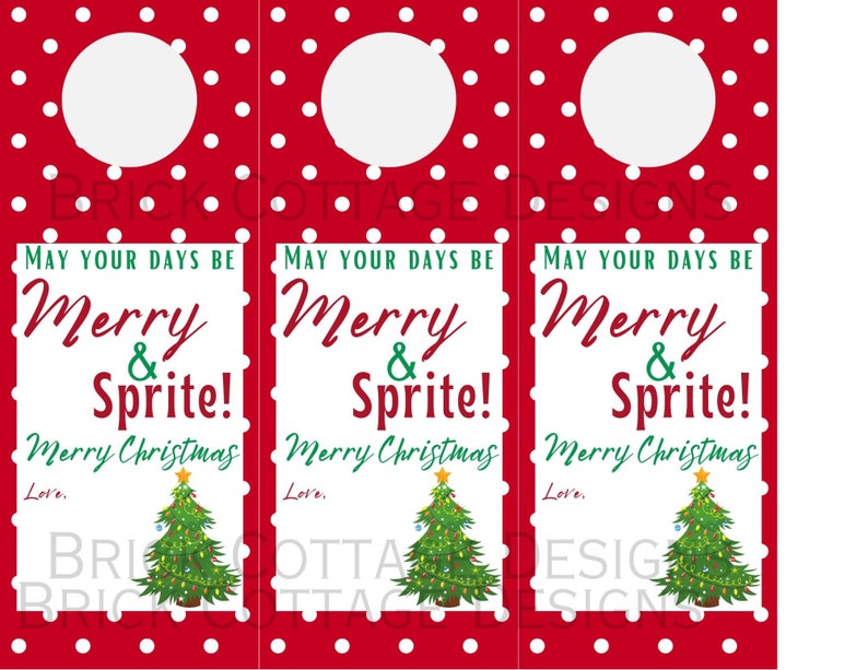 Merry and Sprite| Sprite Gift Tag| Sprite Treat Tag| Merry Christmas ...