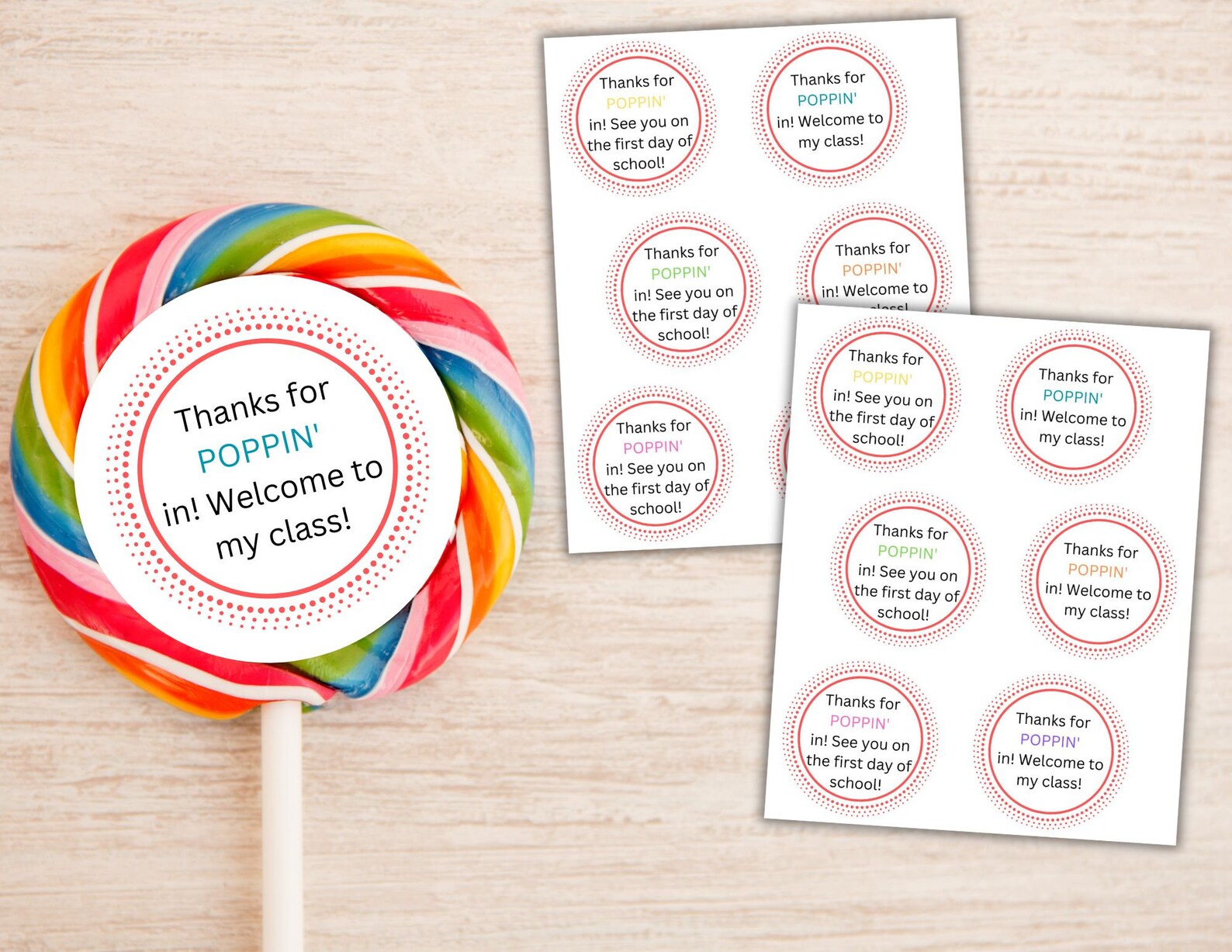 Thanks for POPPIN in Printable| Teacher Treat| Meet the Teacher Treat ...