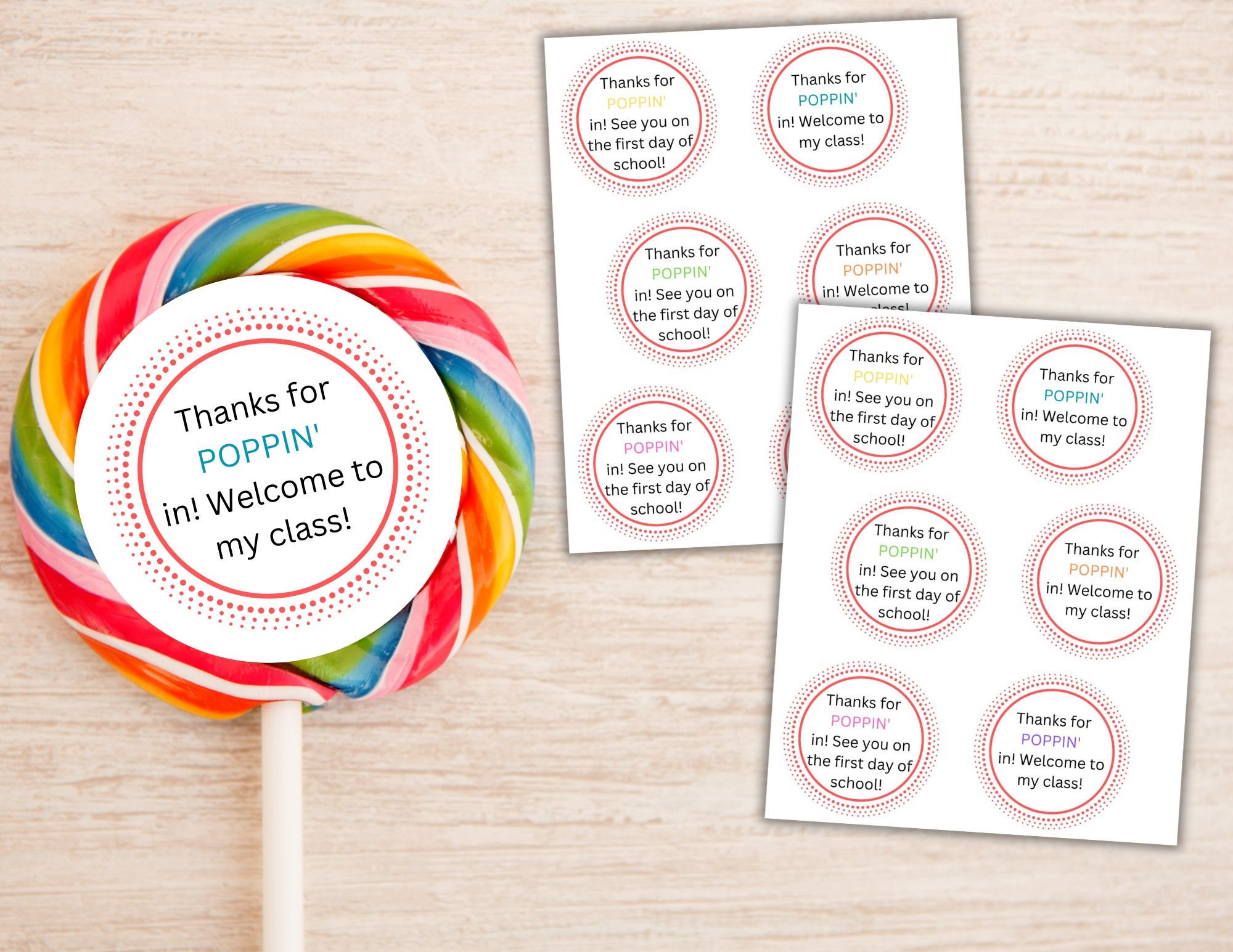 Thanks for POPPIN in Printable| Teacher Treat| Meet the Teacher Treat ...