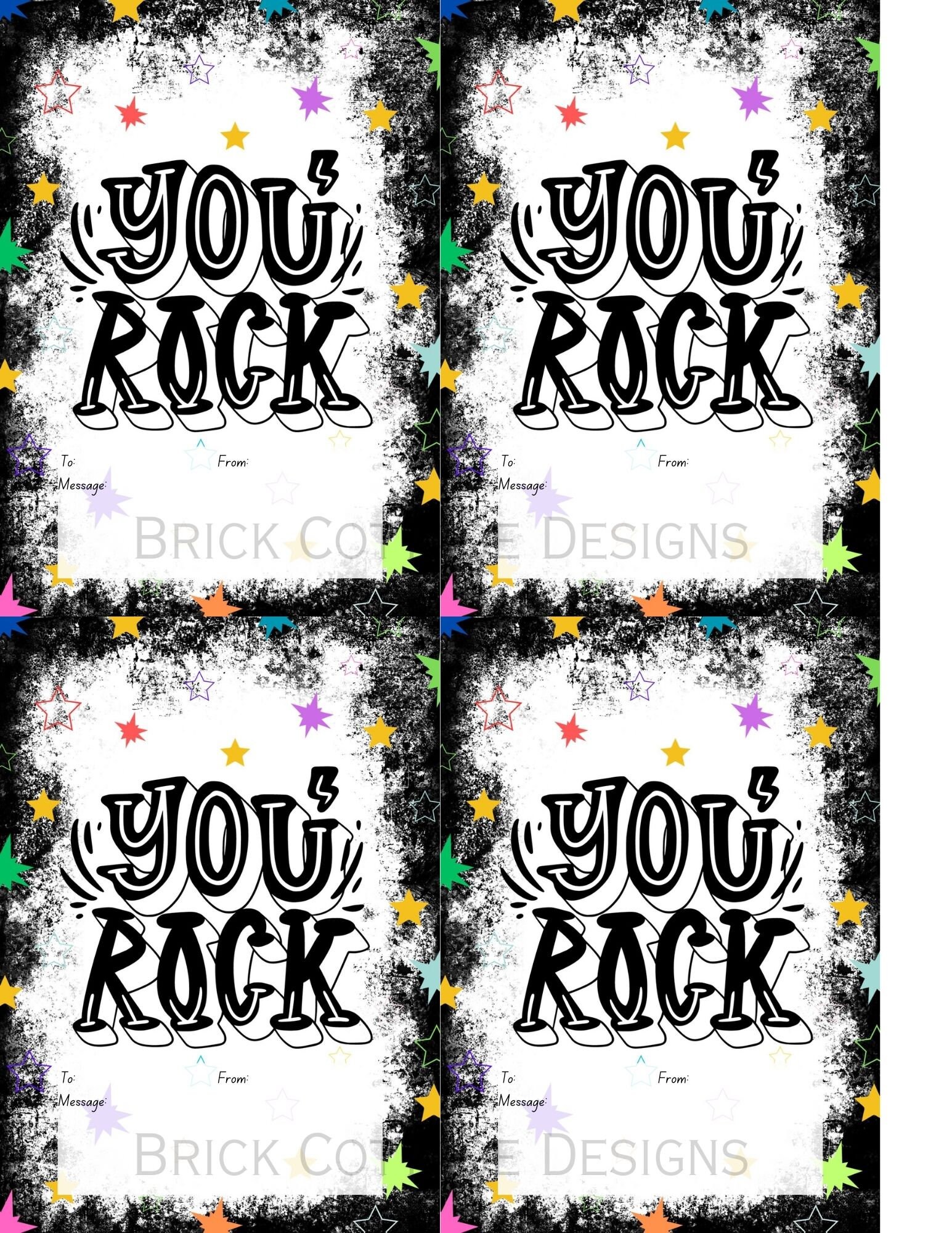 You Rock Printable| Rock and Roll| Pop Rocks Tag| Rock Candy Printable ...