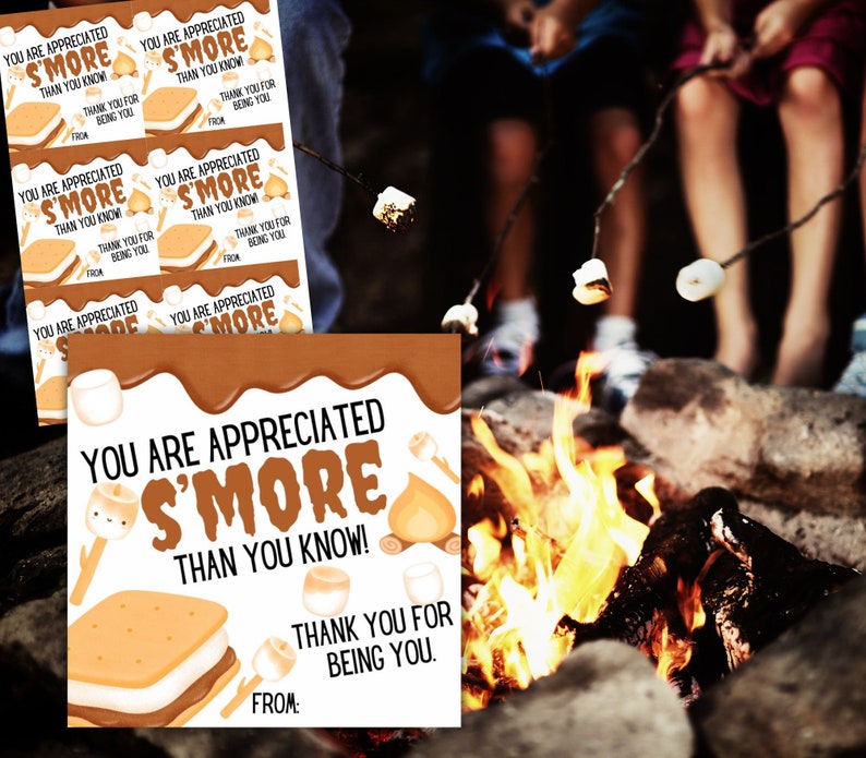 S'more Thank You Gift Tag: Printable Treat Tags (PDF & JPG) - Etsy