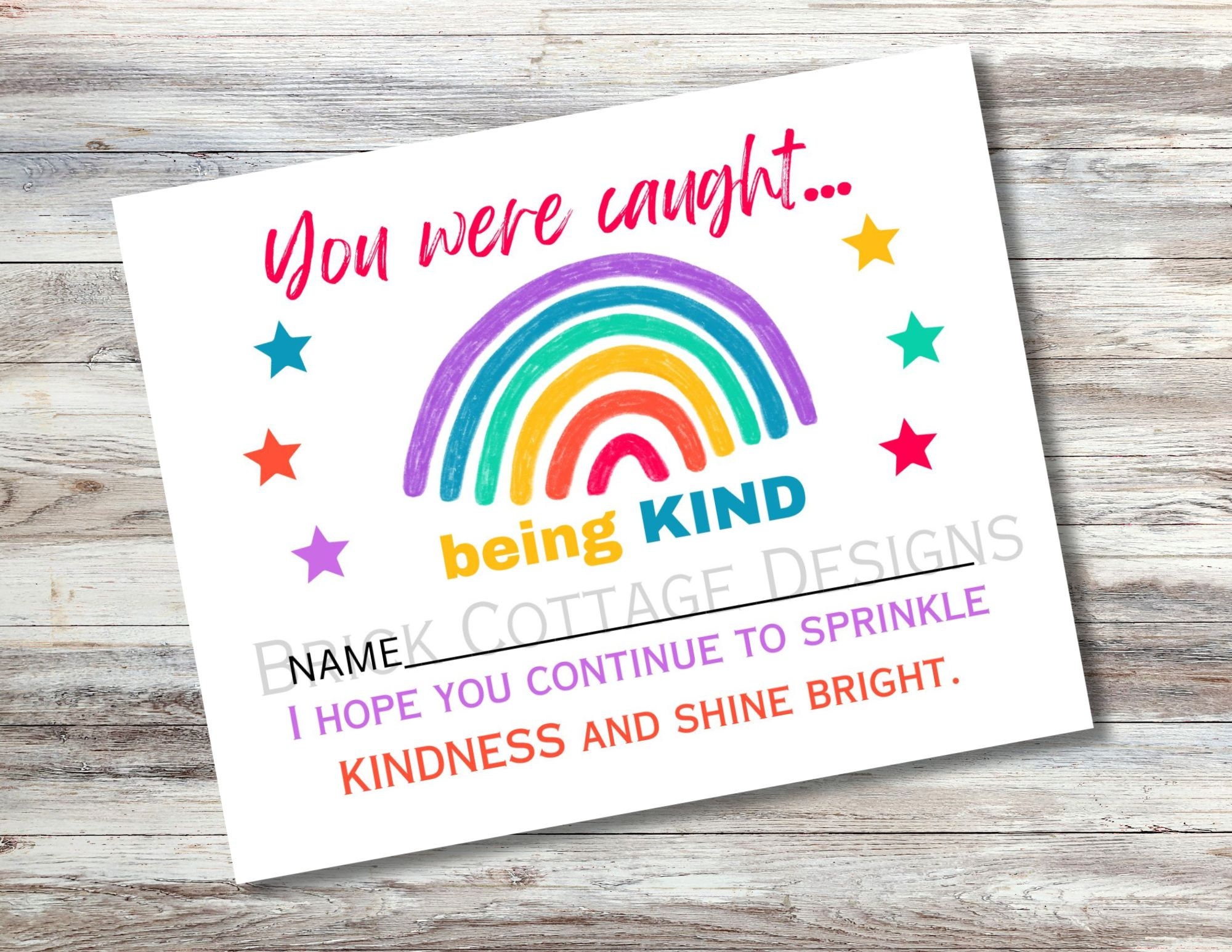 Kindness Award Printable: Classroom Reward Tags (digital Download) - Etsy