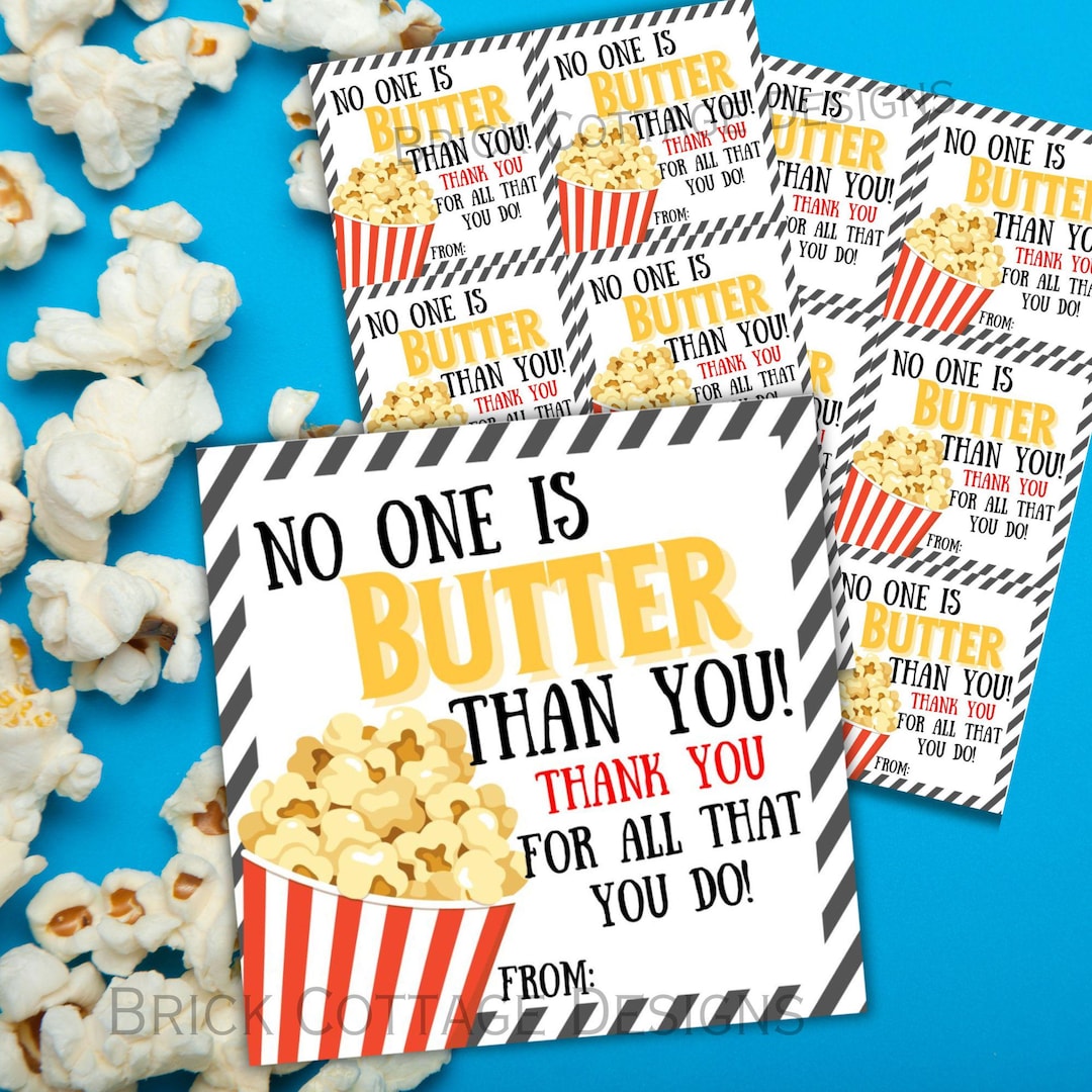 Popcorn Thank You Gift Tag, Digital Download - Etsy