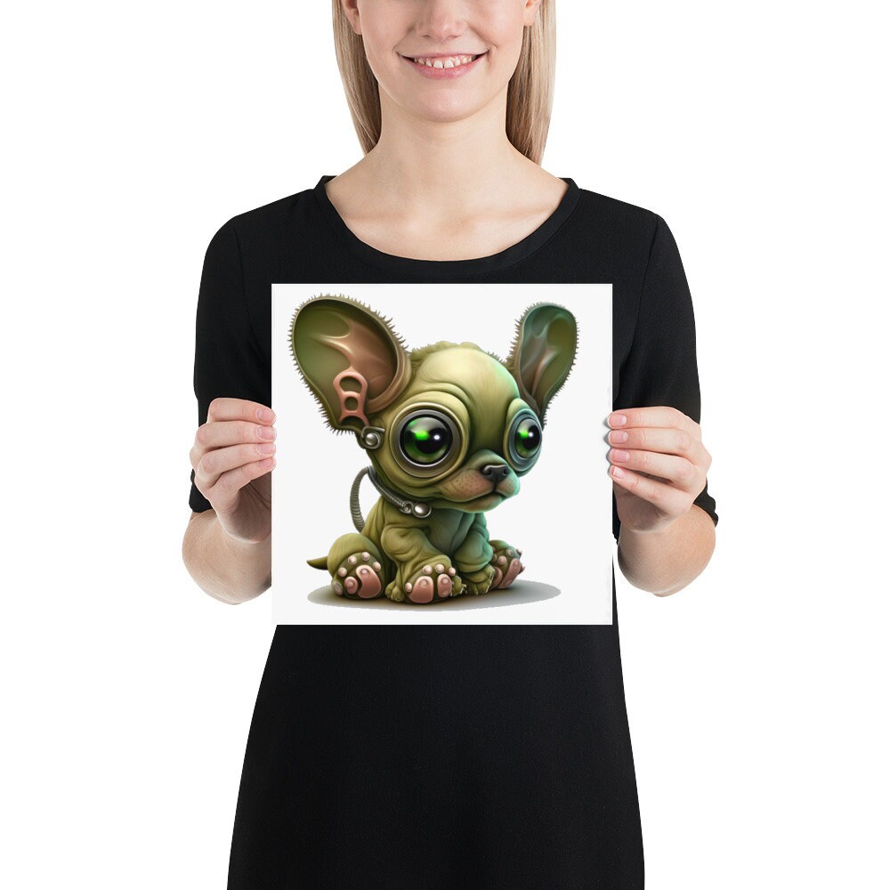 Cute Puppy Alien Poster - Etsy
