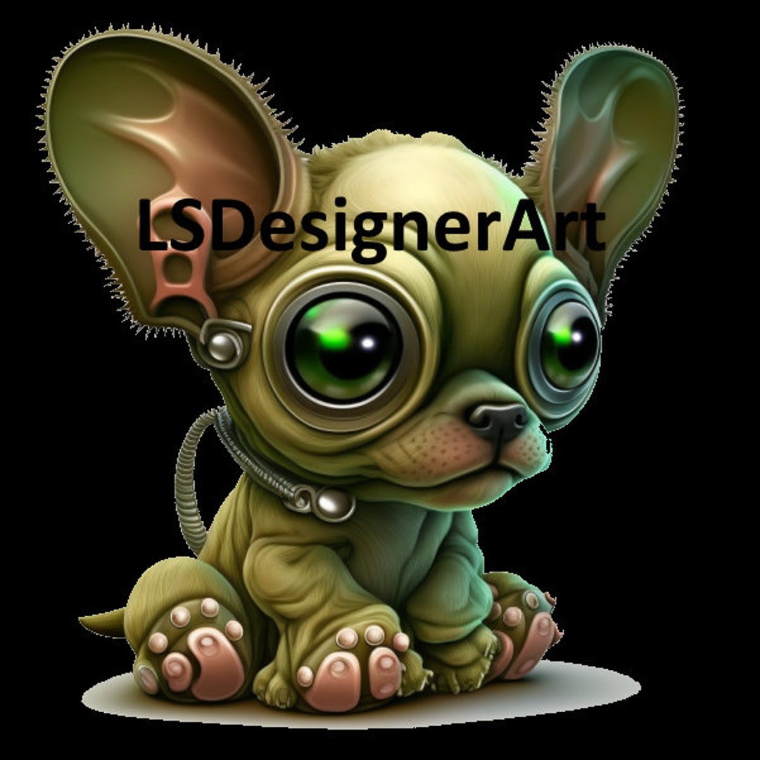 Cute Alien Puppy Digital Clip Art - Etsy