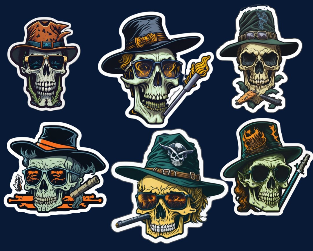 Digital Sticker Art,skull Stickers Pack,skull Stickers,instant Download ...