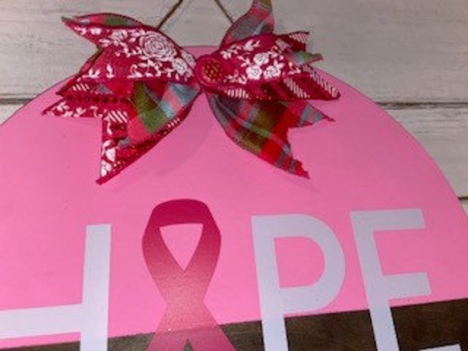 Door Hanger, Front Door Decor, Welcome Sign, Breast Cancer Awareness ...