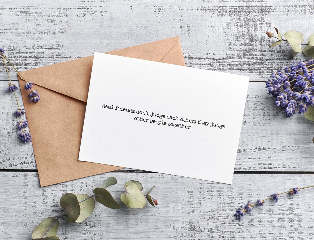 Real Friends Hilarious Handmade Birthday Card, Snarky Best Friend ...