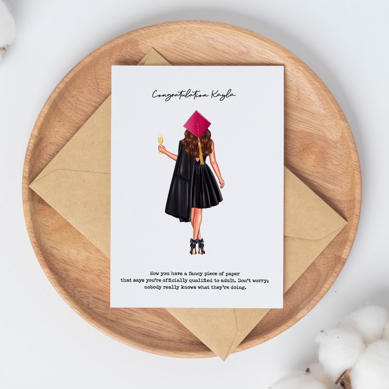 Sarcastic Graduation Card, Custom Card for Senior, Congratulations ...