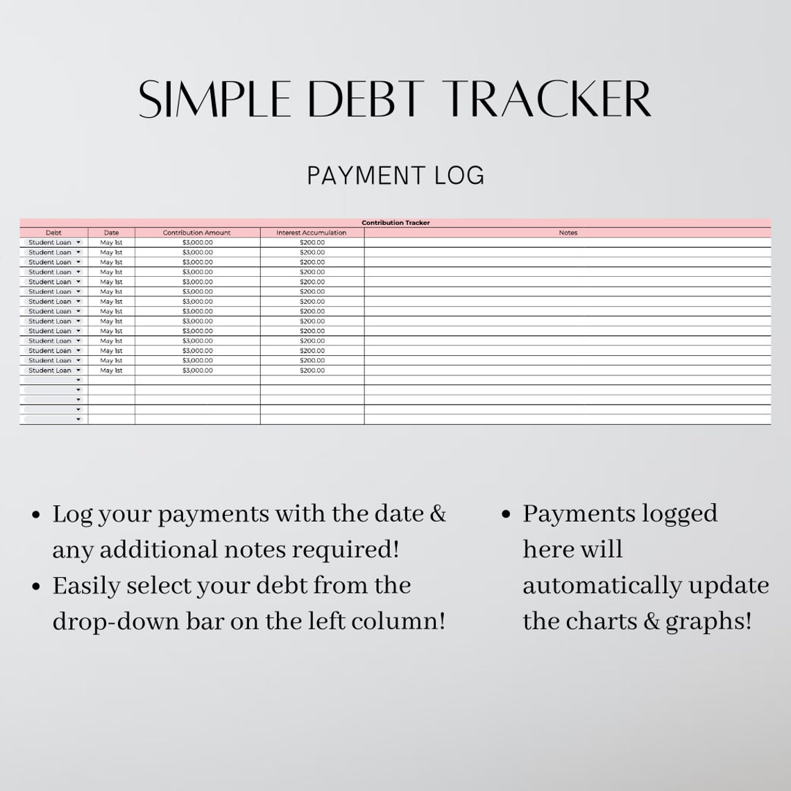 Debt Tracker Template for Google Sheets, Income Tracker, Expense ...