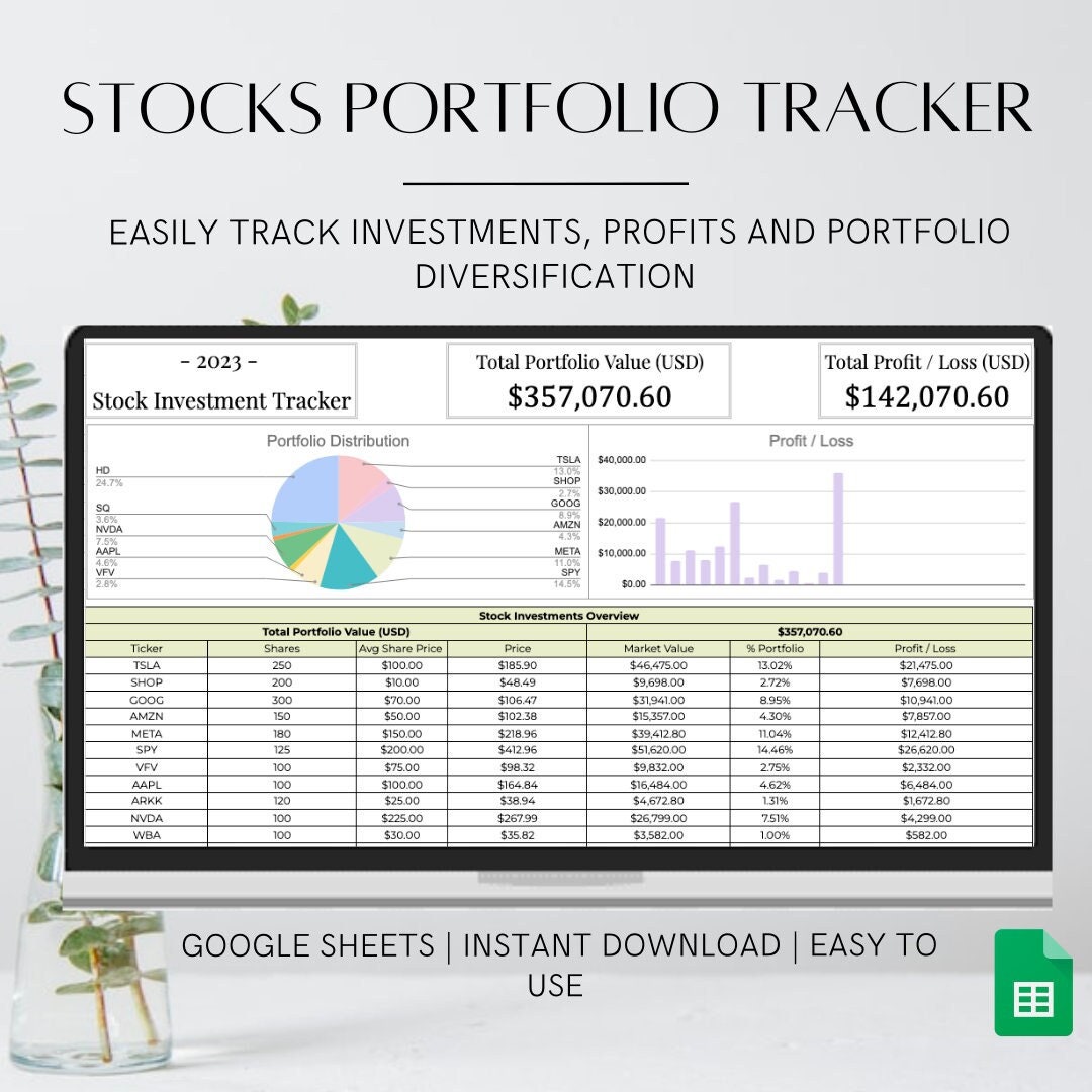 Stocks Investment Tracker Template for Google Sheets, Wealth Tracker ...