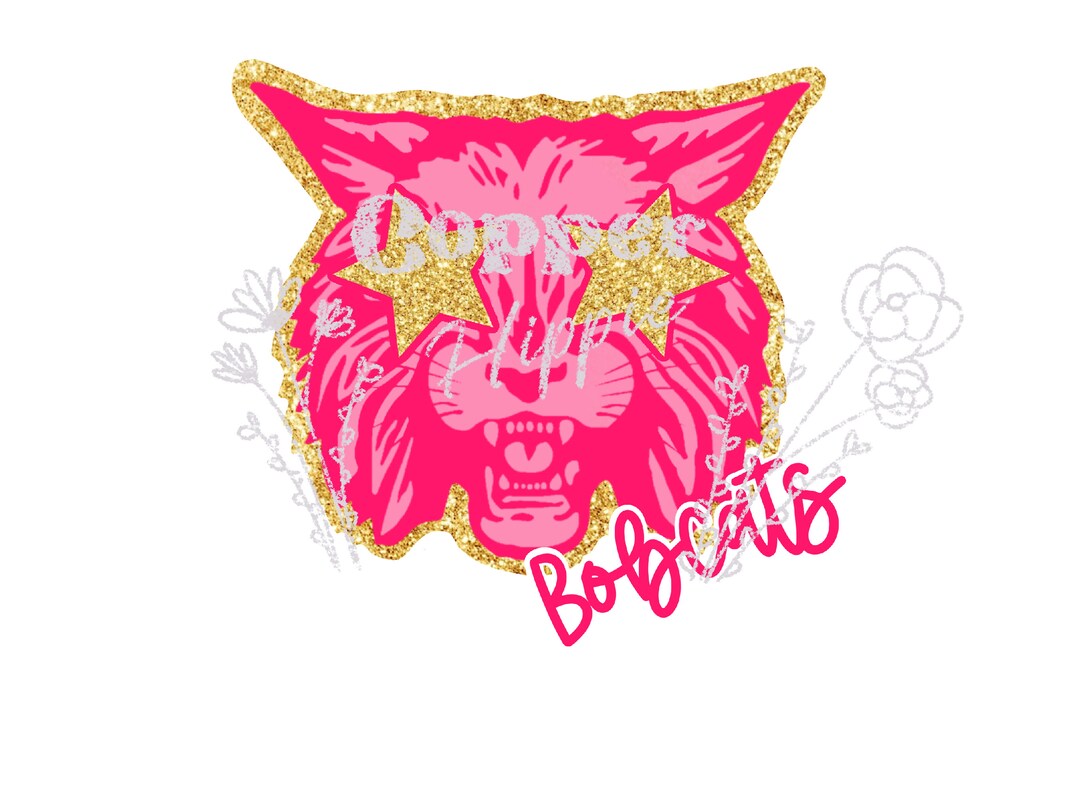 Bobcats Pink Out Pink Gold School Logo Mascot October - Etsy