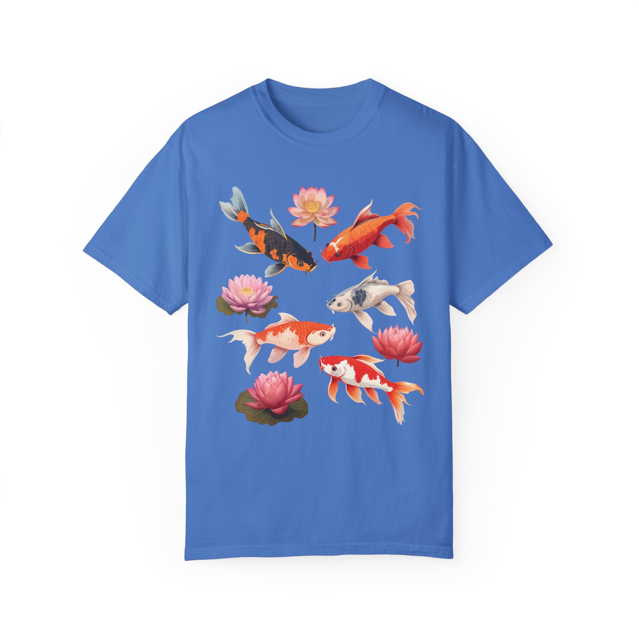 Comfort Colors Koi Fish Shirt, Lotus Flower Tee, Fresh Water Aquatic ...