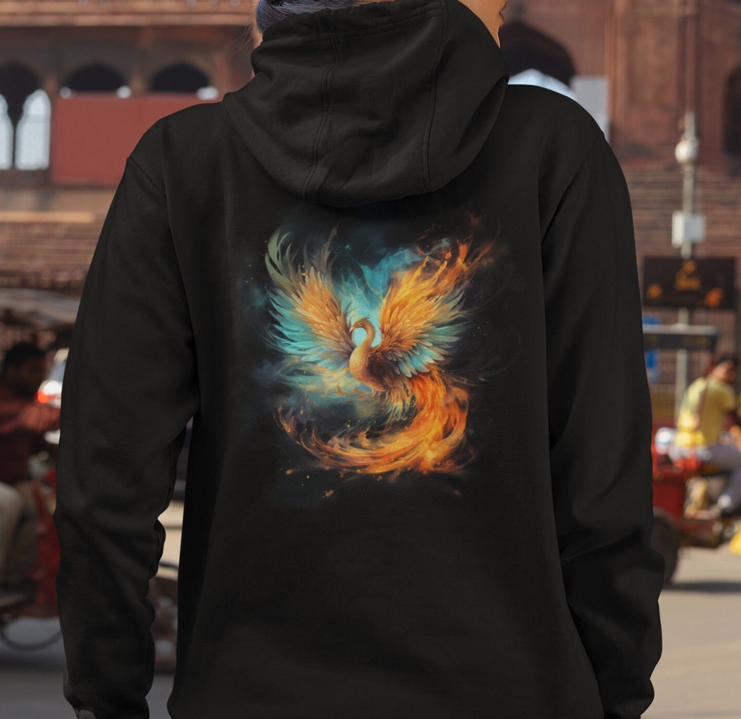 Phoenix Graphic Hoodie, Phoenix Rising Hoodie, Phoenix in Space Hoodie ...