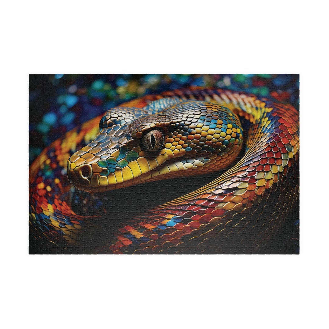 Snake Jigsaw Puzzle, Hyper-realistic Snake Mosaic Art, 252 520 1014 ...