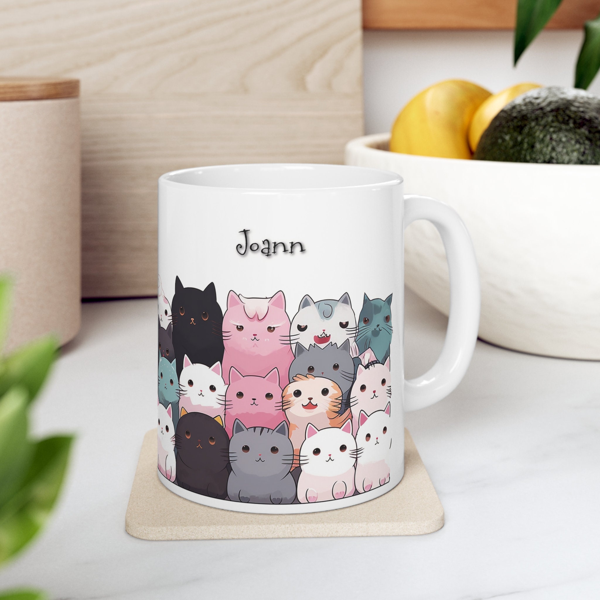 Custom Cat Mug, Personalized Cat Coffee Mug, Cat Painting Tea Cup ...