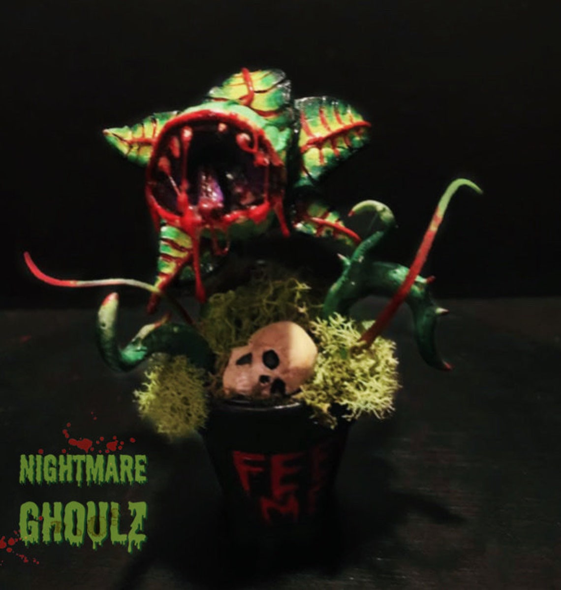 Little Shop of Horrors Audrey Plant Hand Crafted Sculpture, Flower Pot ...