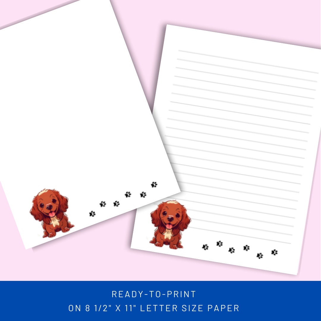 Irish Setter Pups Printable Stationery & Envelopes | PERSONALIZED | US ...