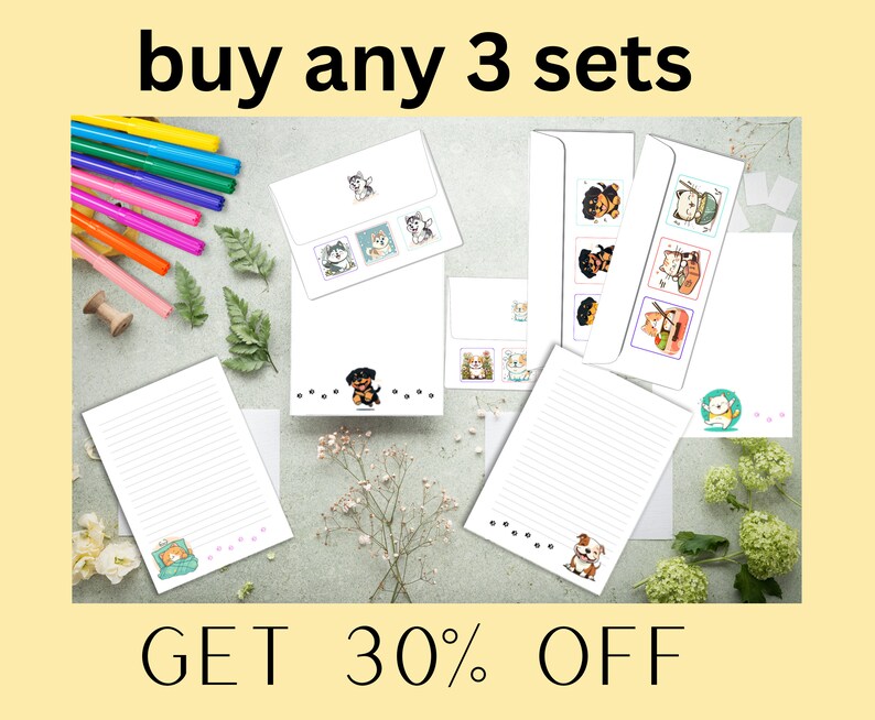 Doberman Pinscher Pups Printable Stationery & Envelopes US - Etsy