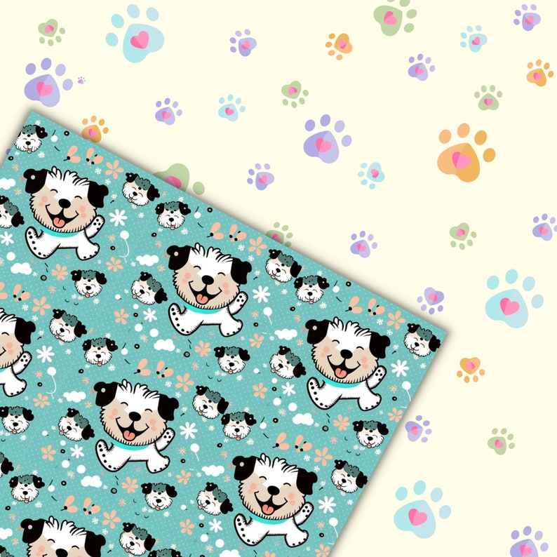 Cute Puppy Digital Paper Bundle | Scrapbook Designs (digital Download ...