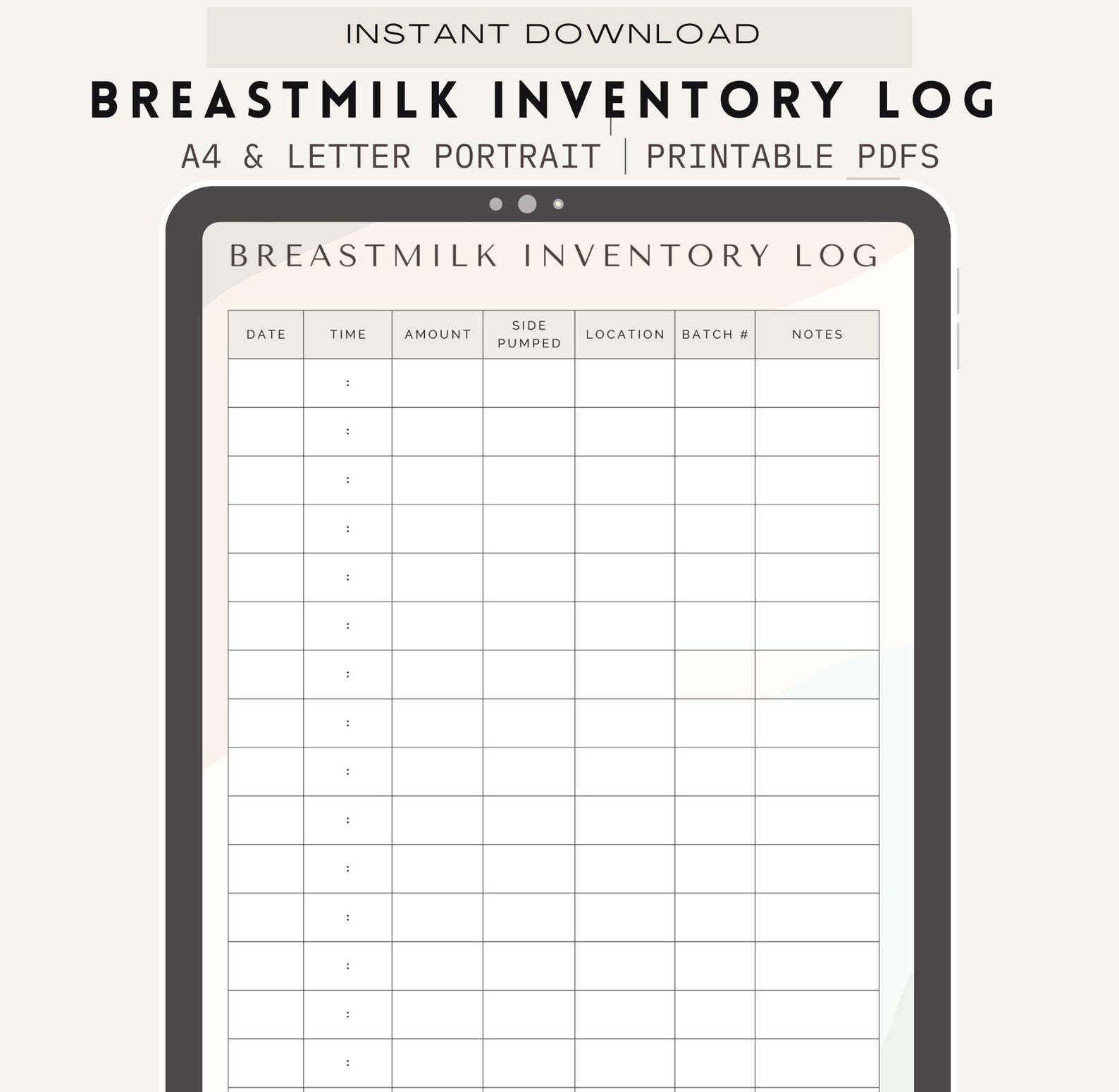 Streamline Breastfeeding With This Bundle: Digital Nursing Log, Breast ...