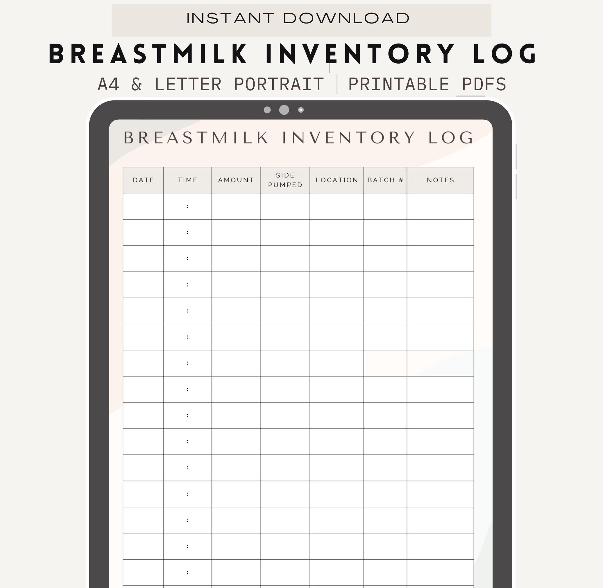 Streamline Breastfeeding With This Bundle: Digital Nursing Log, Breast ...