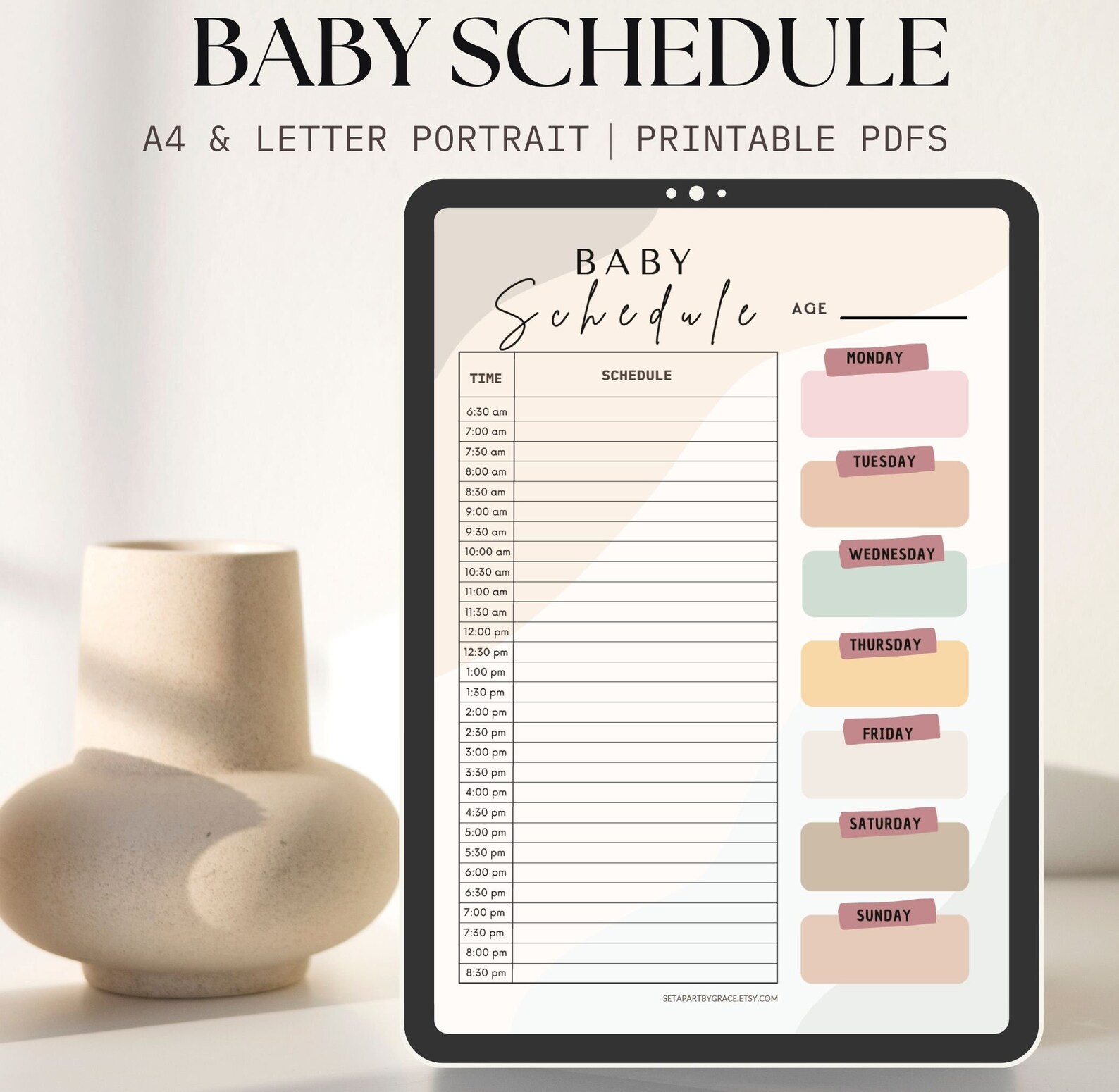 Baby Schedule Printable, Baby Schedule Template, Baby Log, Newborn ...