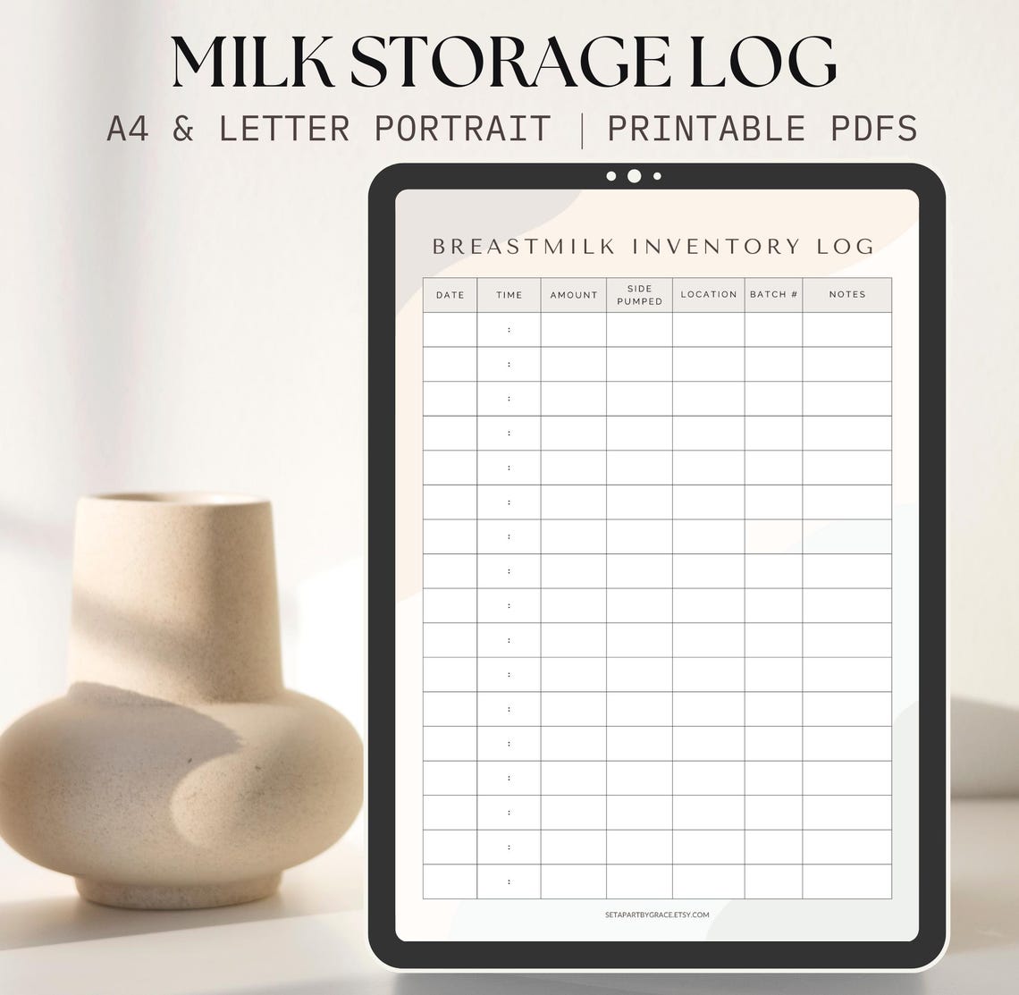 Breast Milk Inventory Printable, New Mom, Pumping Tracker, Breastmilk ...