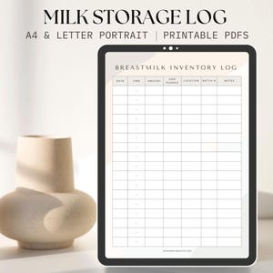 Breast Milk Inventory Printable, New Mom, Pumping Tracker, Breastmilk ...