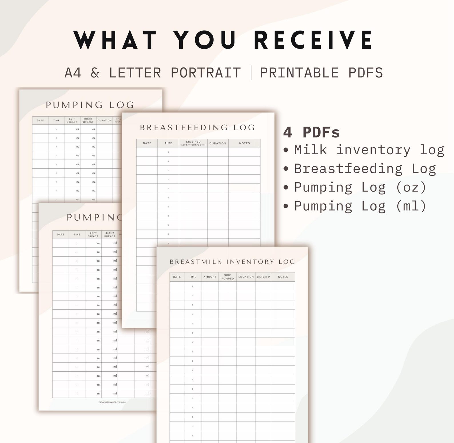 Streamline Breastfeeding With This Bundle: Digital Nursing Log, Breast ...