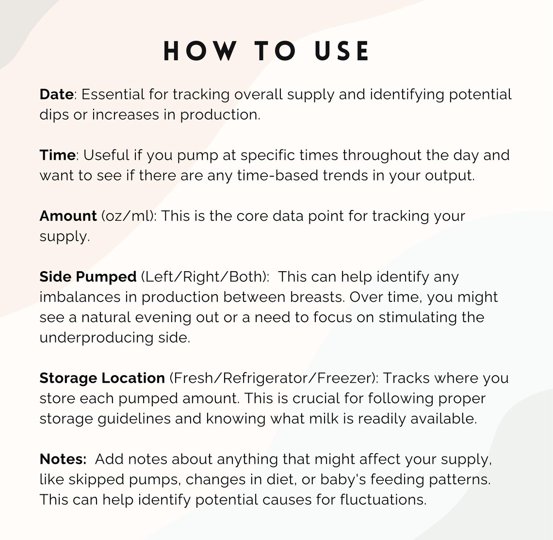 Breast Milk Inventory Printable, New Mom, Pumping Tracker, Breastmilk ...